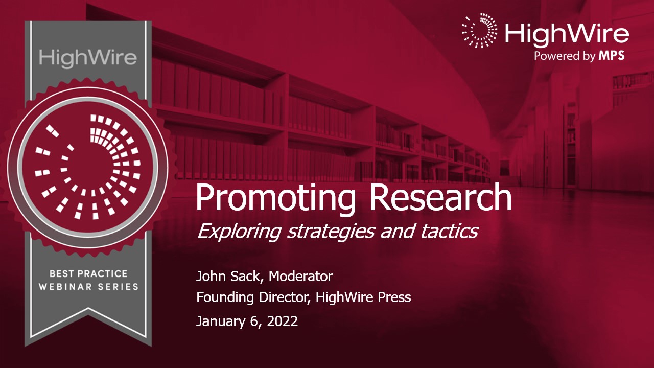 Research Promotion - Highwire Press