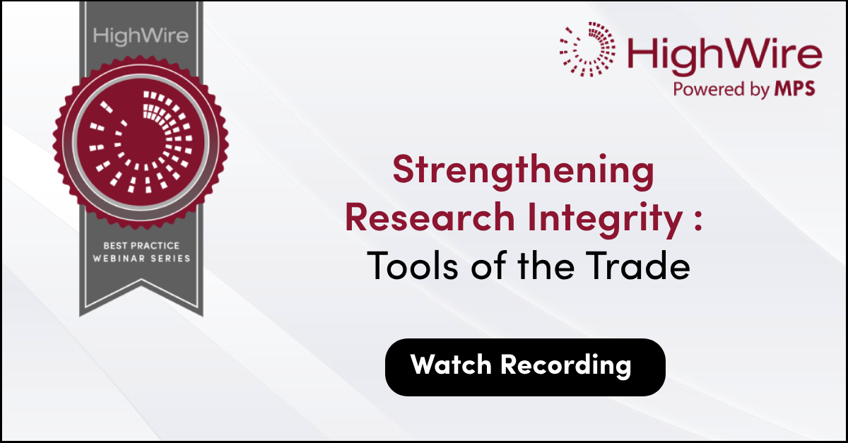Strengthening Research Integrity : Tools of the Trade